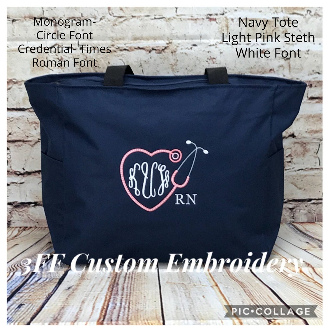 Personalized Stethoscope Nurse/doctor Zippered Tote Bag - Etsy