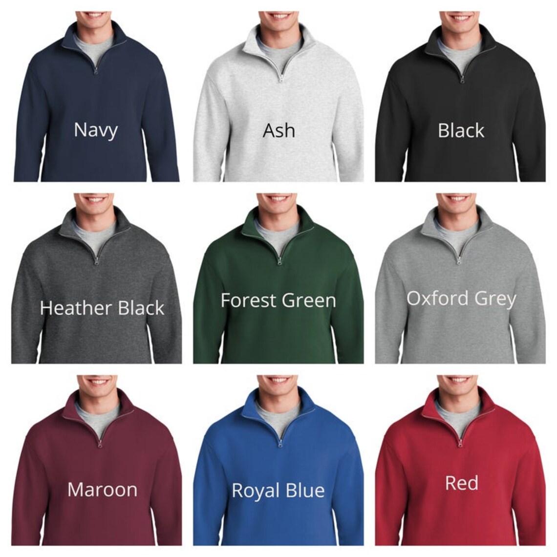ADULT 1/4 Zip Pullover Sweatshirt With Personalized Monogram/gift for a ...