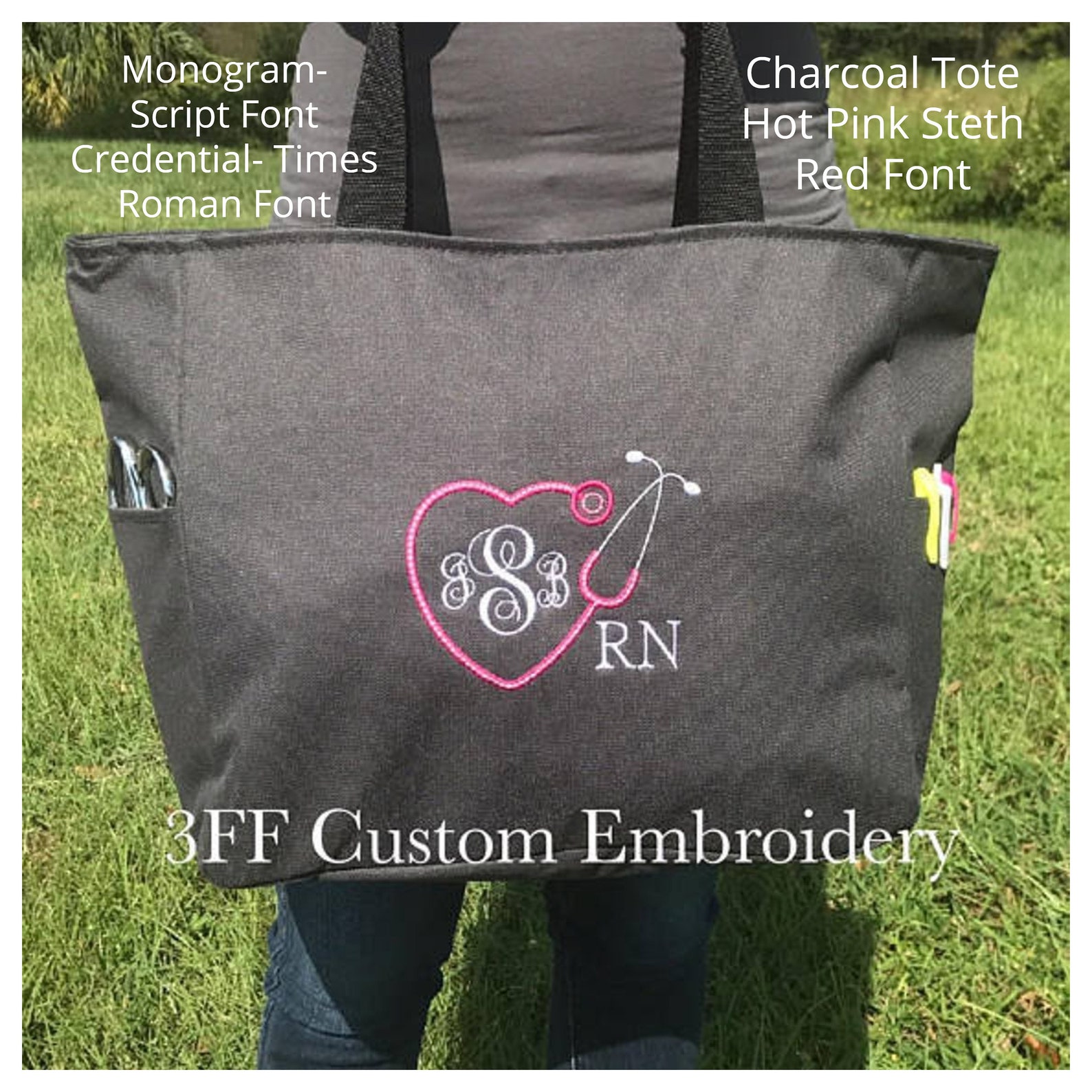 Personalized Stethoscope Nurse/doctor Zippered Tote Bag - Etsy