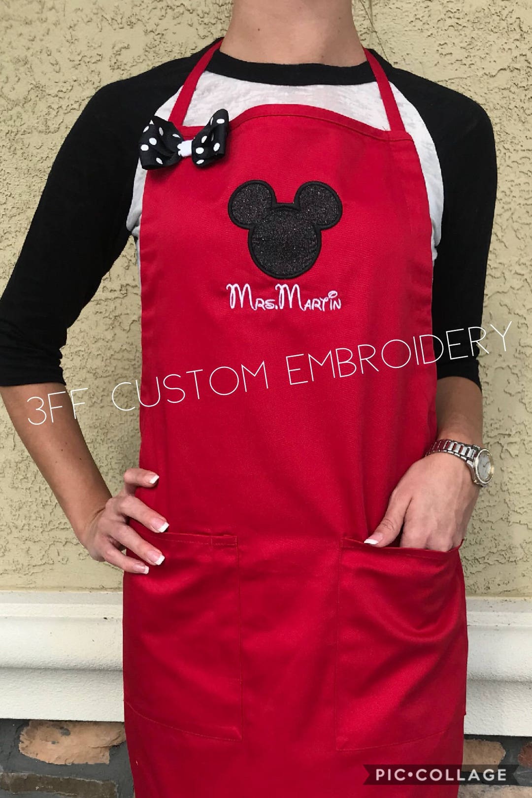 Personalized Minnie/mickey Apron/disney Inspired Apron/disney Lover ...