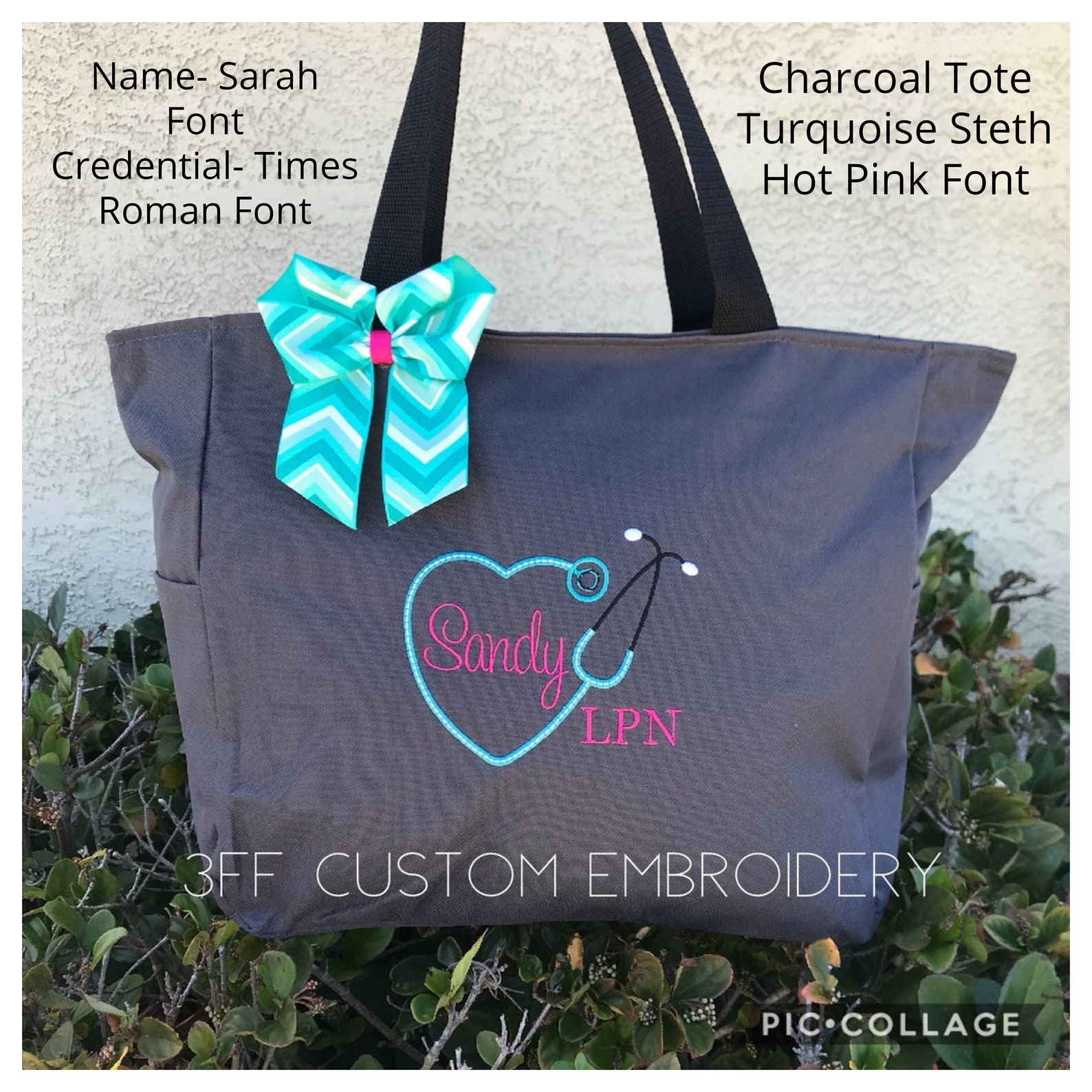 Personalized Stethoscope Nurse/doctor Zippered Tote Bag - Etsy