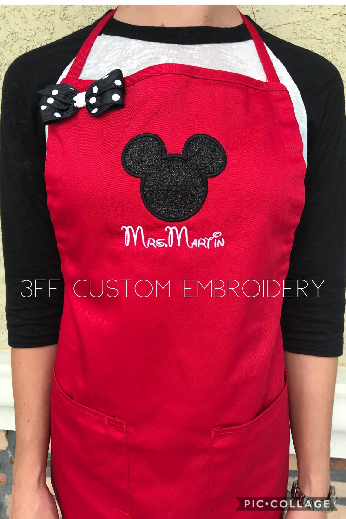 Personalized Minnie/mickey Apron/disney Inspired Apron/disney - Etsy