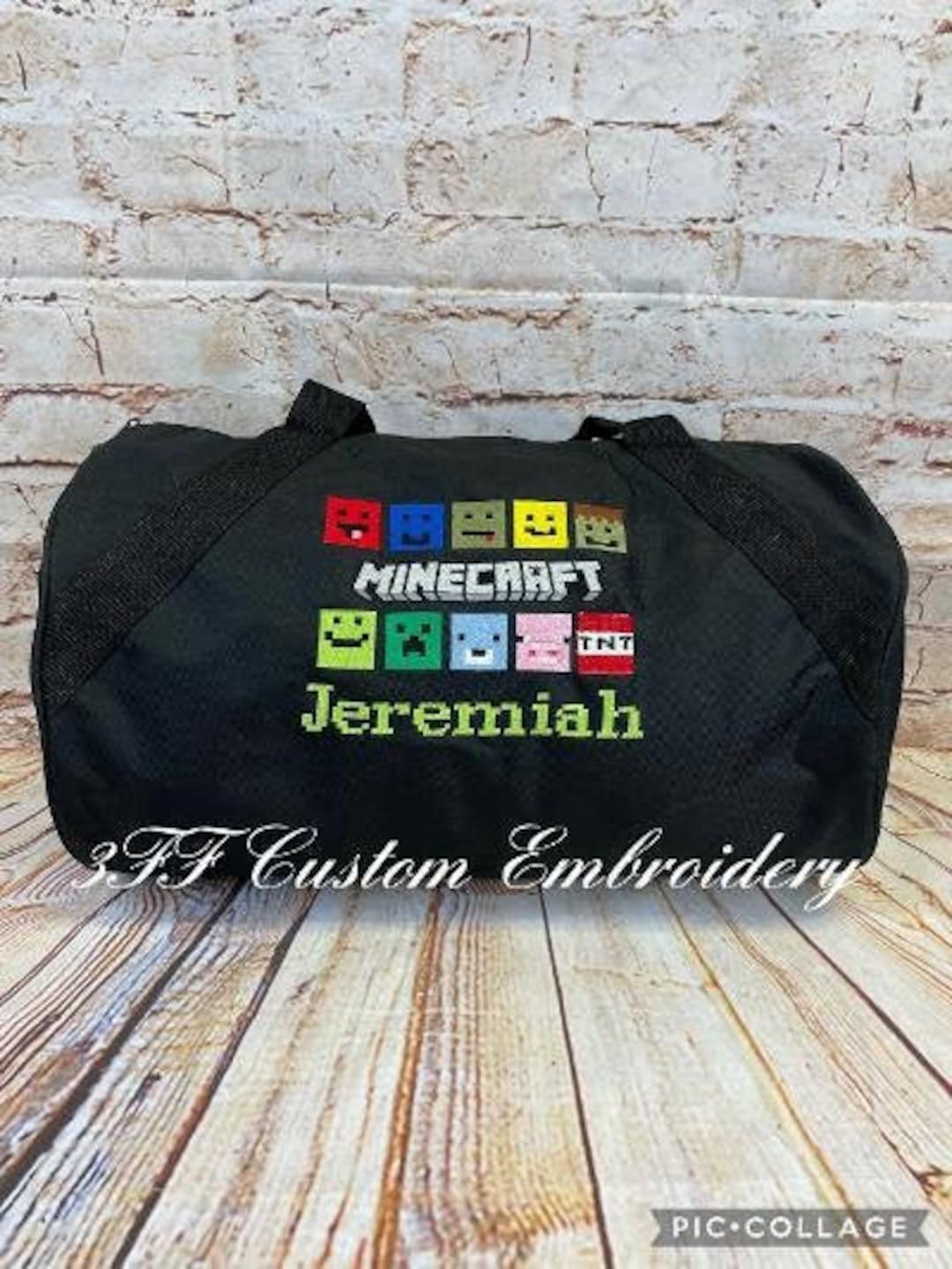 Personalized Embroidered Minecraft Inspired Duffel/duffle Bag/minecraft ...