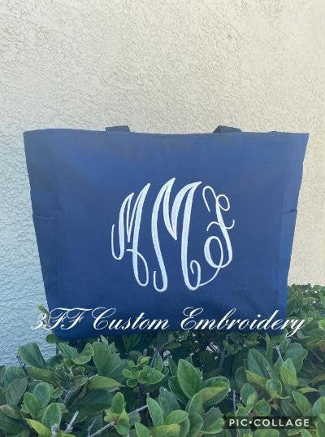 Personalized Zippered Tote Bag With Monogram/cute Tote Bag/friend Gift ...
