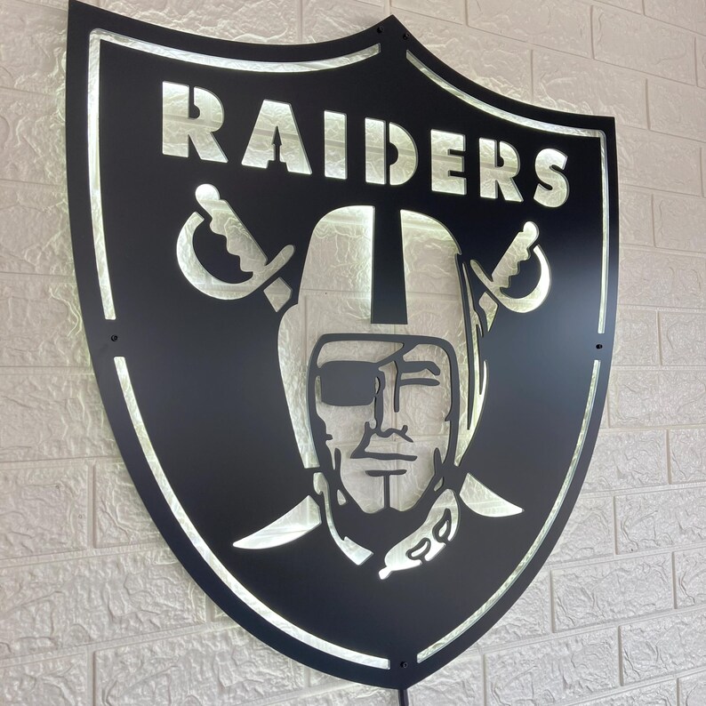 Las Vegas Raiders LED Sign Wall Decor, NFL Football Team Lighted Logo ...