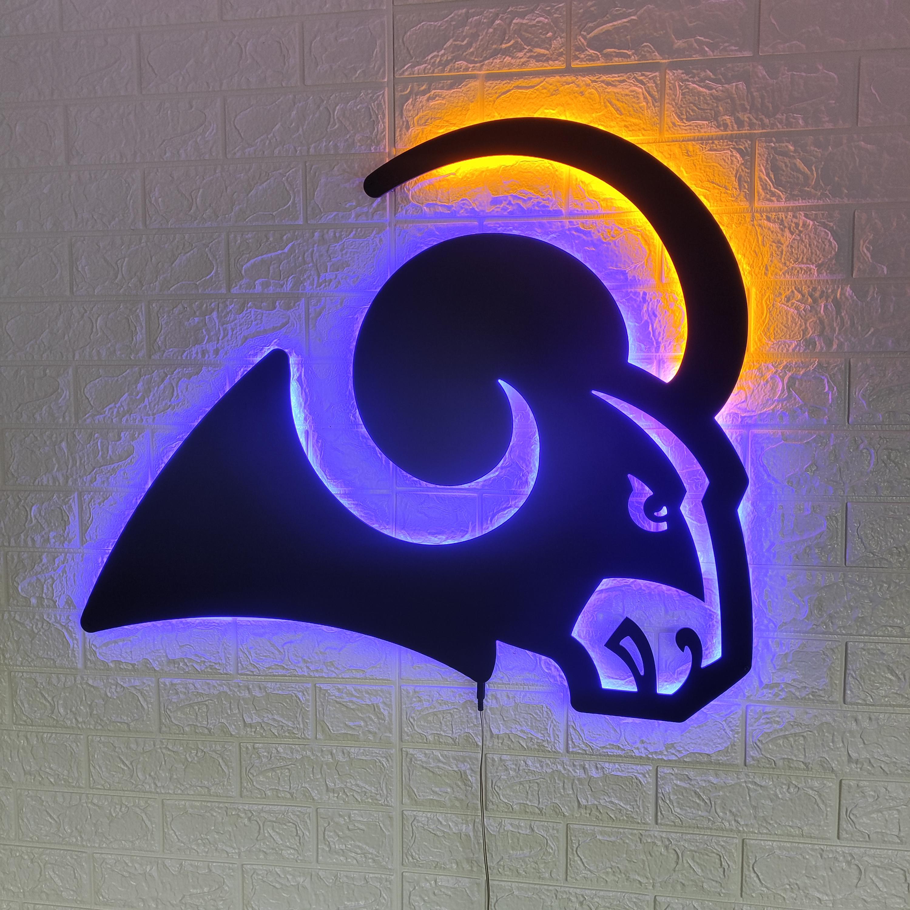 LA Rams LED Sign | Lighted NFL Logo Wall Art | Football Fan Decor - Etsy