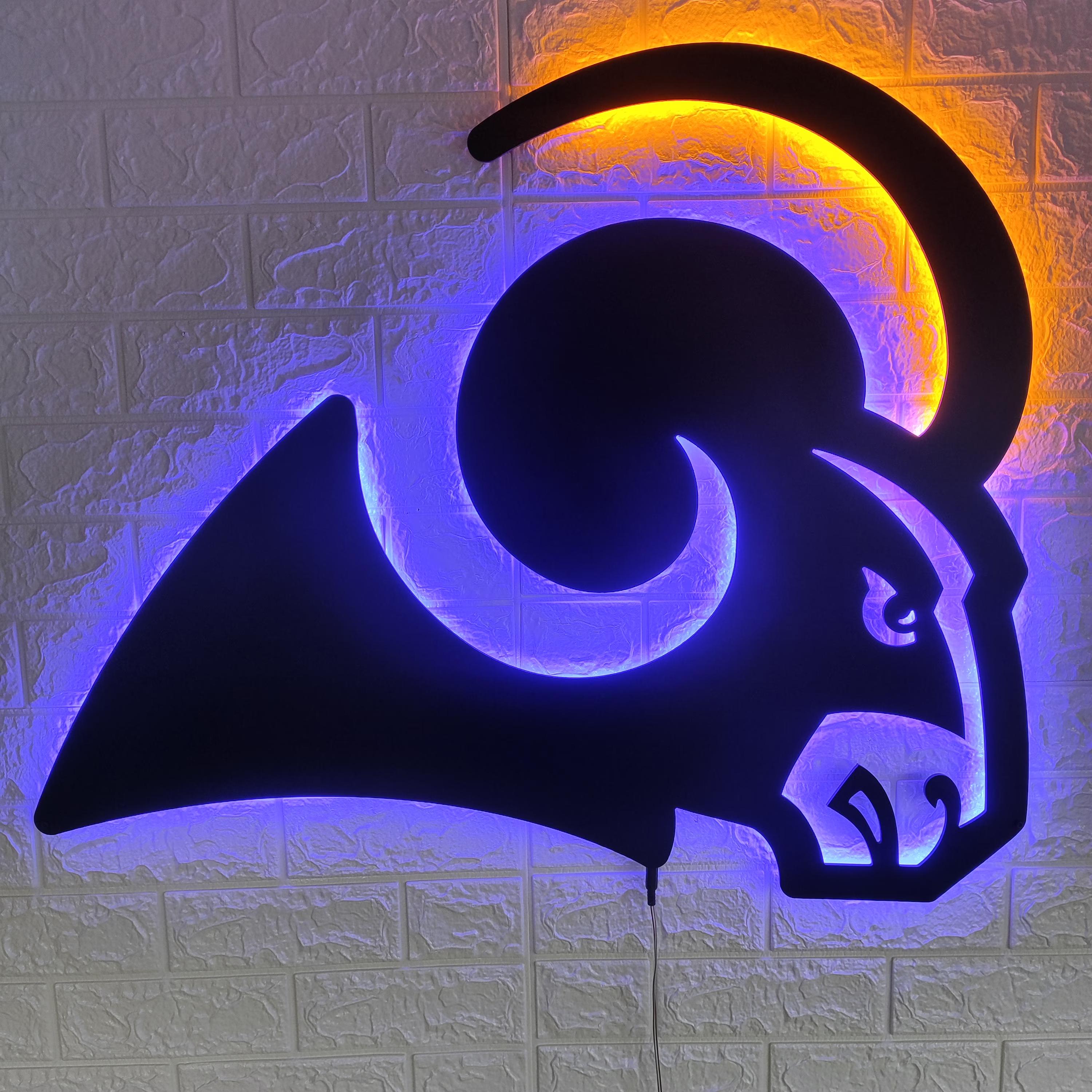 LA Rams LED Sign | Lighted NFL Logo Wall Art | Football Fan Decor - Etsy