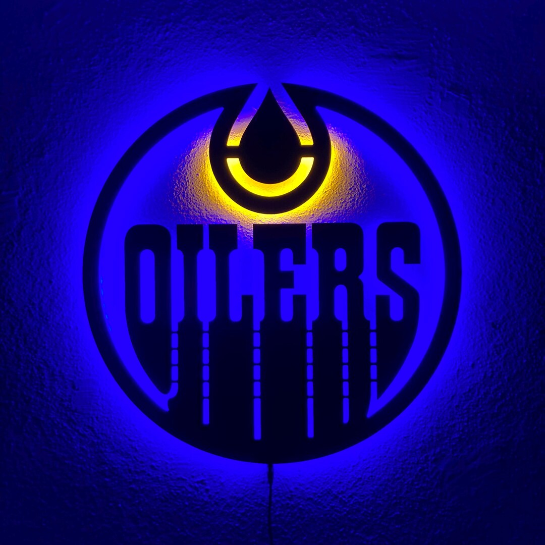 Edmonton Oilers LED Wall Sign, Logo Light for Man Cave Decor - Etsy