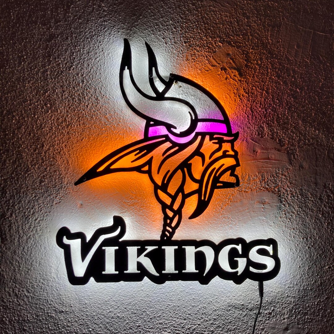 Minnesota Vikings LED Wall Sign, Logo Light for Man Cave Decor - Etsy