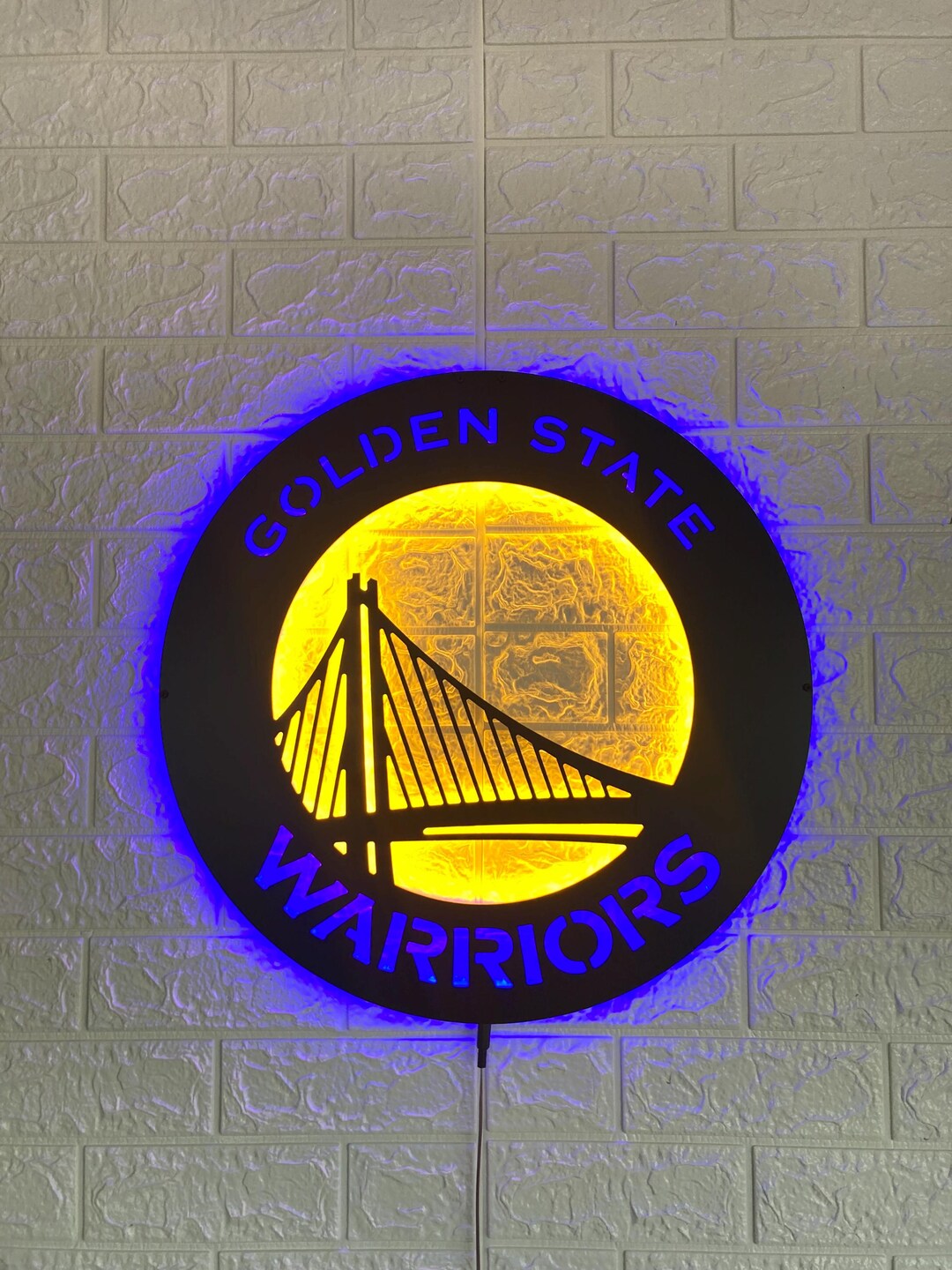 Golden State Warriors LED Wall Sign, Logo Light for Man Cave Decor - Etsy