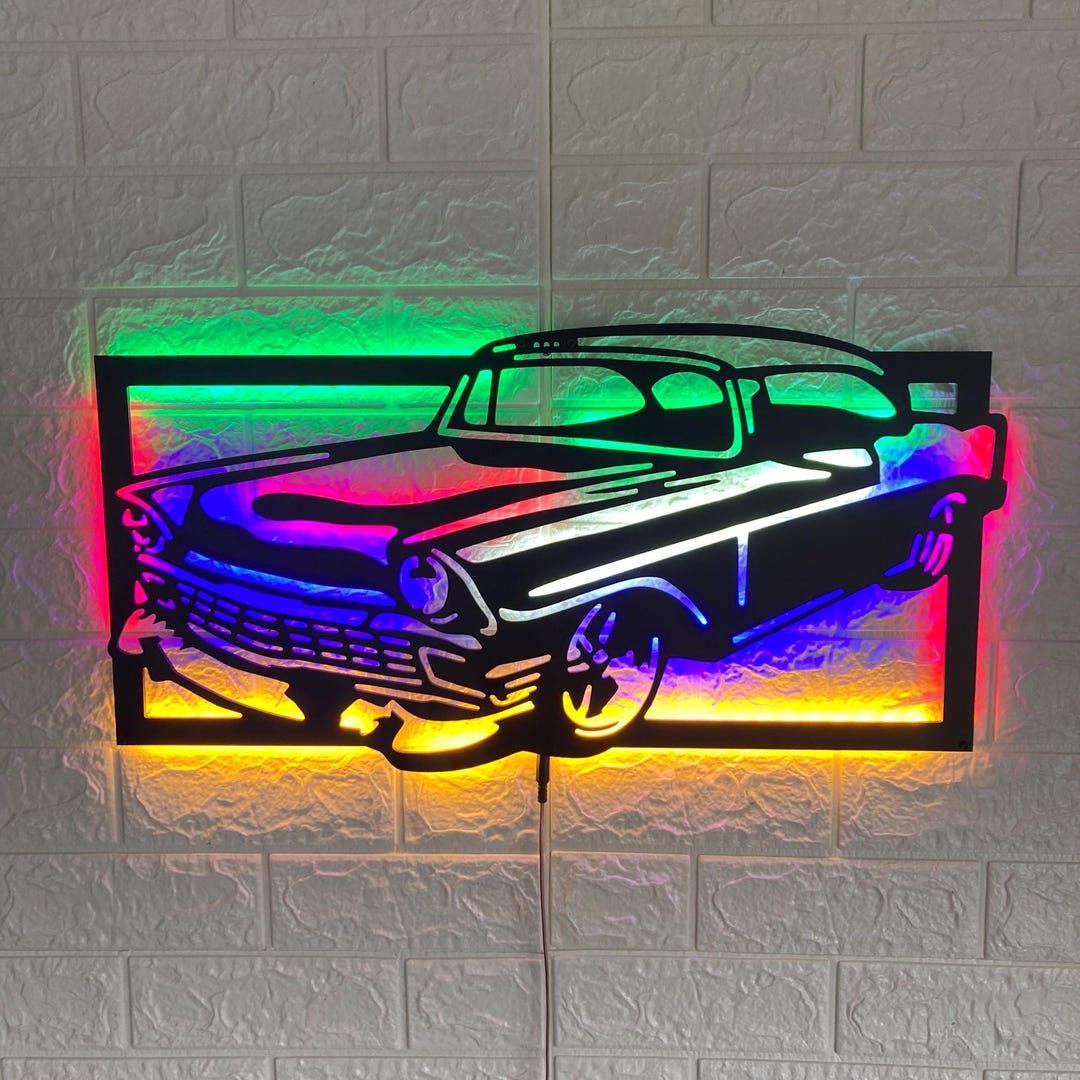 1956 *bel *air LED Wall Art, Classic Car Light for Man Cave Decor - Etsy