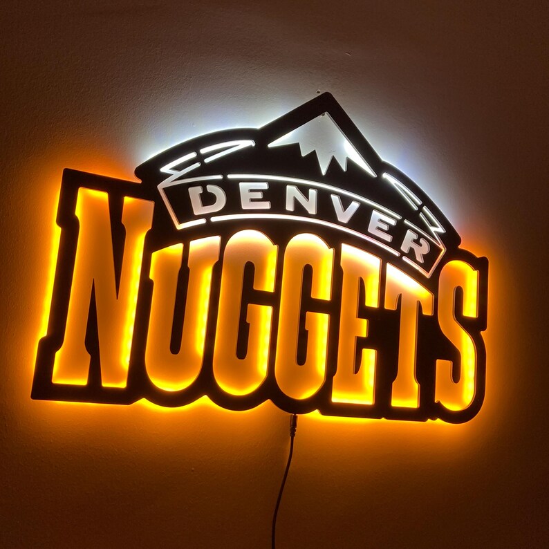 Denver Nuggets LED Sign | Lighted NBA Logo Wall Art | Basketball Fan ...