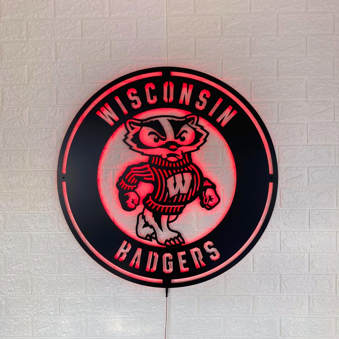 Custom *badgers LED Sign | Lighted NCAA Logo Wall Art | College ...
