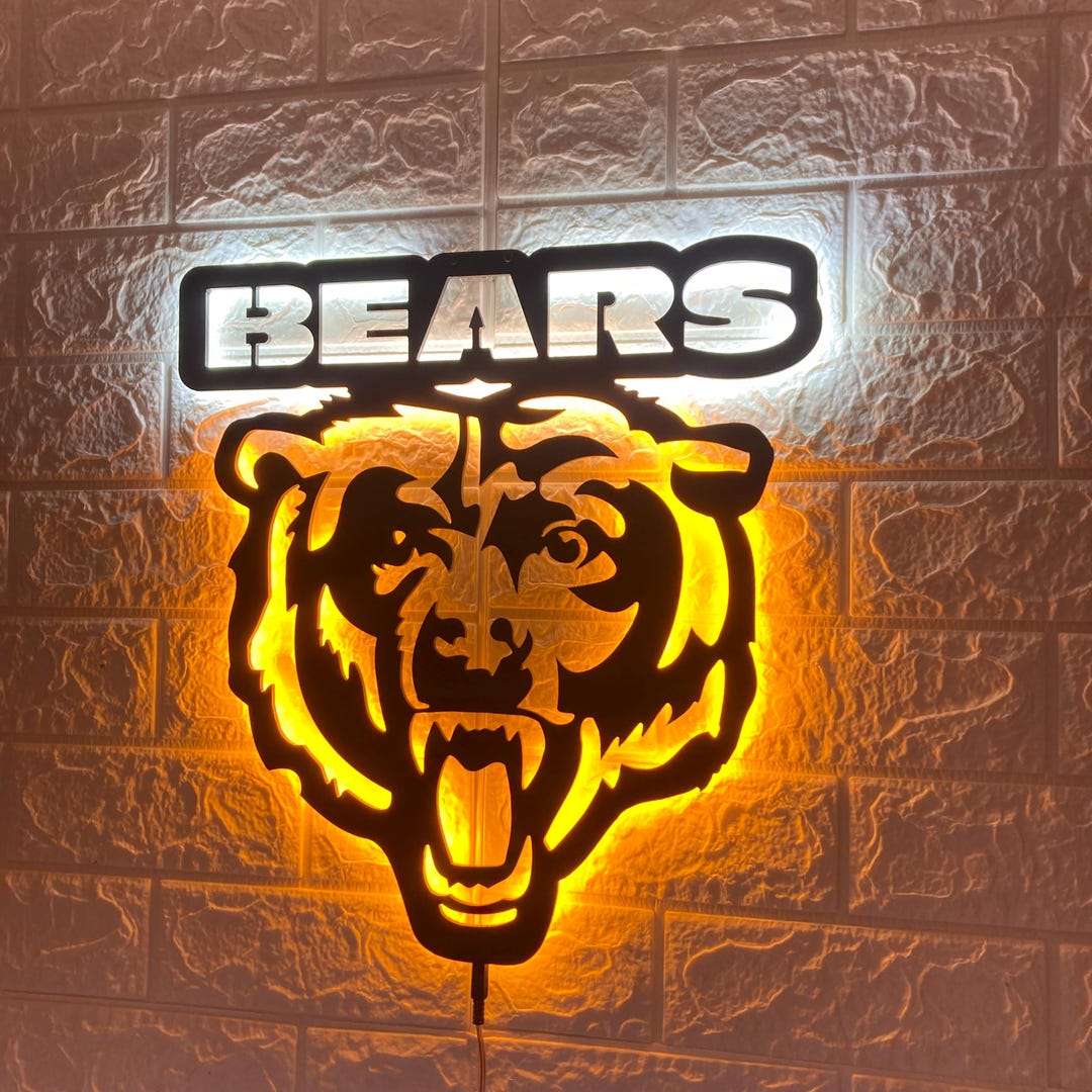 Chicago Bears LED Wall Sign, Logo Light for Man Cave Decor - Etsy