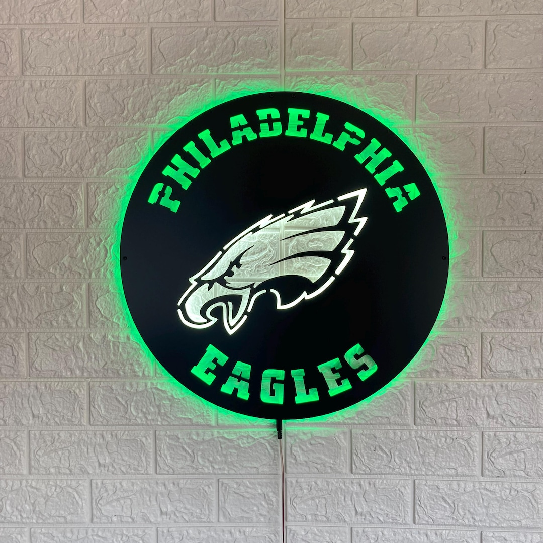 Philadelphia Eagles LED Wall Sign, Logo Light for Man Cave Decor - Etsy