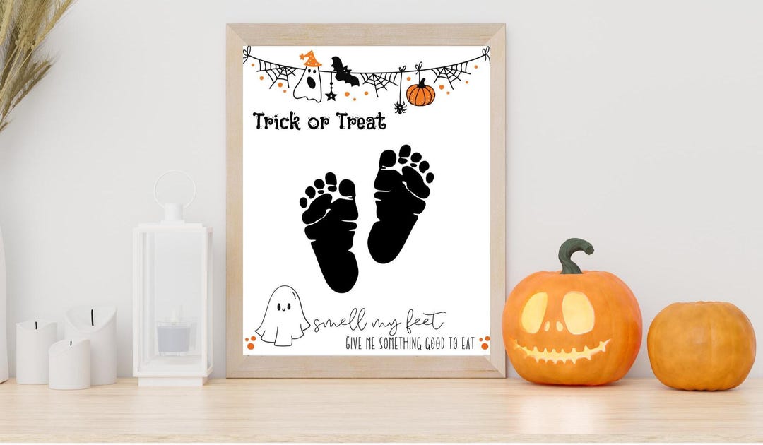Halloween Footprint Craft: Trick or Treat Keepsake (PDF Download - Etsy