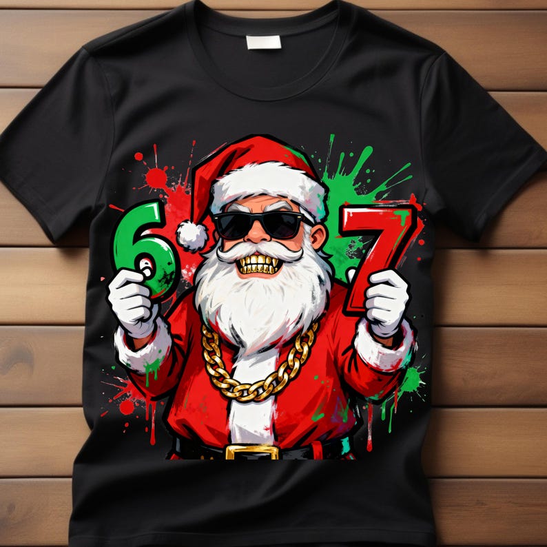 Santa Six Seven PNG | Gangster Santa 67 Digital Download | Santa 6-7 ...