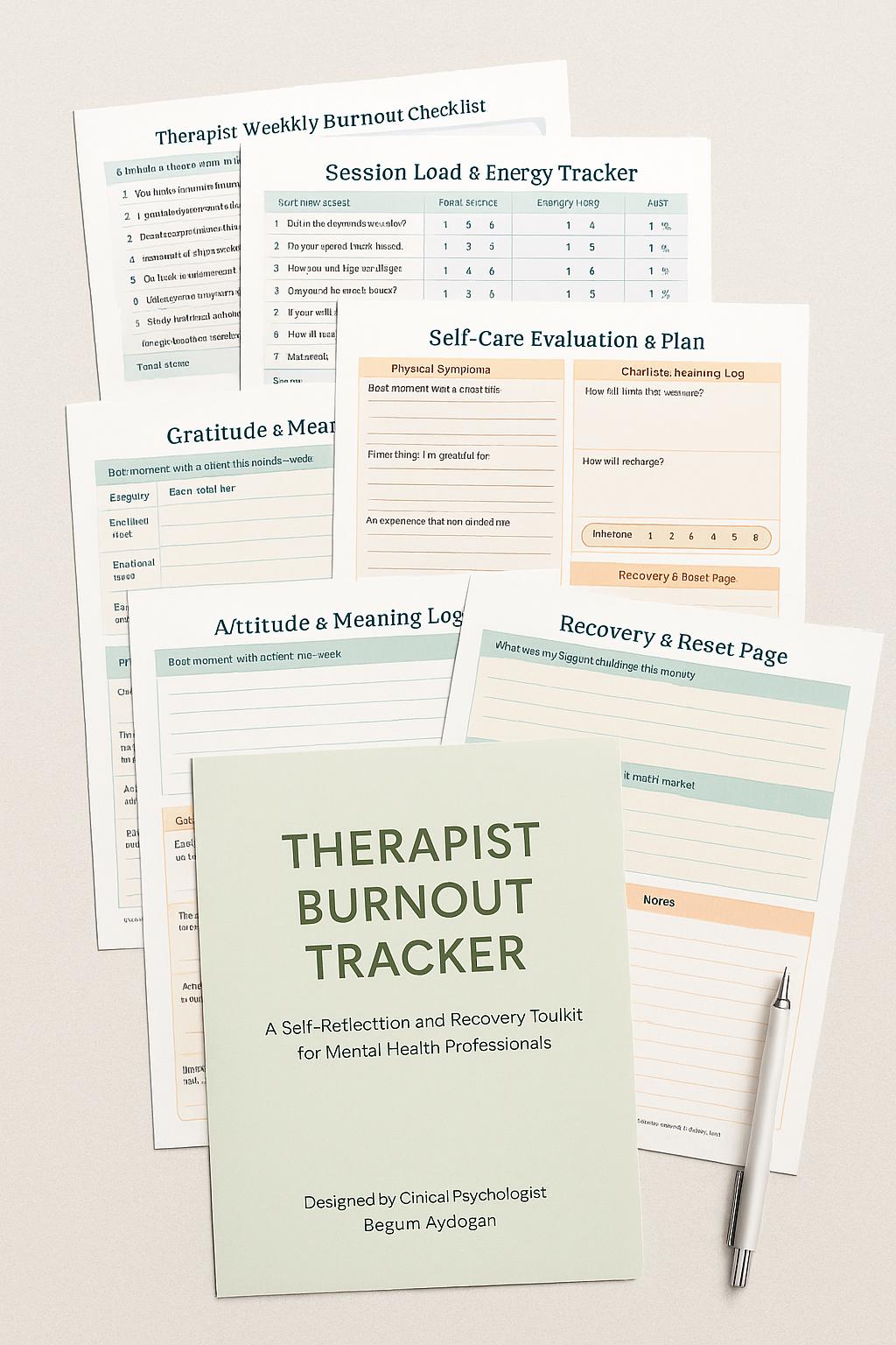 Therapist Burnout Tracker | Printable Mental Health Self-care Toolkit ...