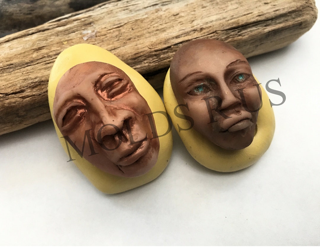 Couple Man and Woman Face Altered Art Face Art Deco Flexible Silicone ...