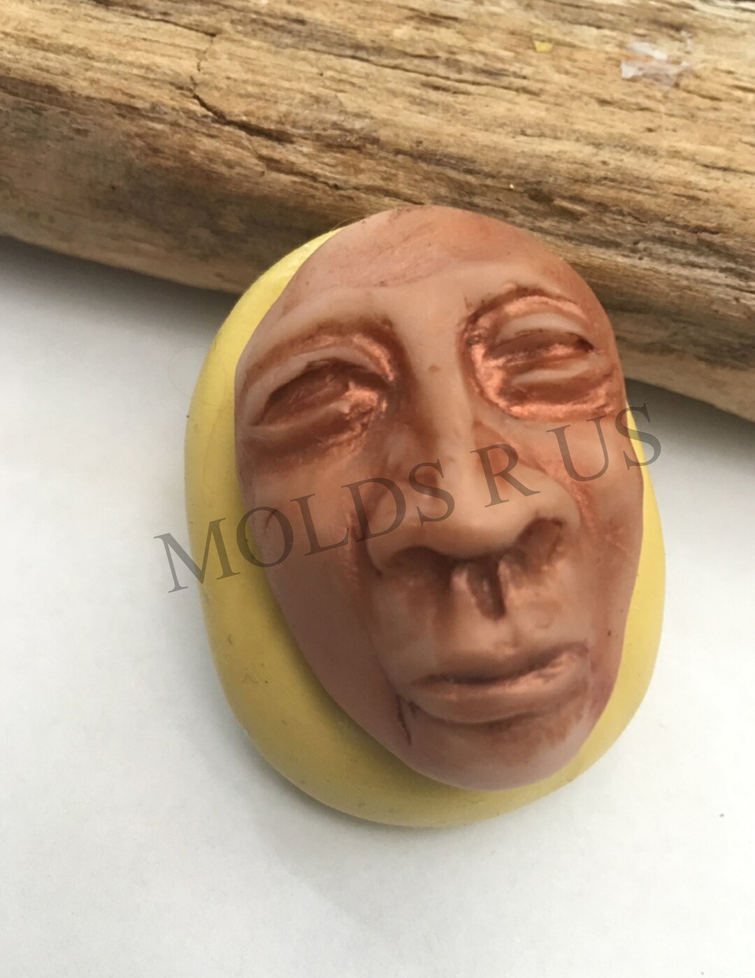 Male Face Altered Art Face Art Deco Flexible Silicone Mold - Etsy