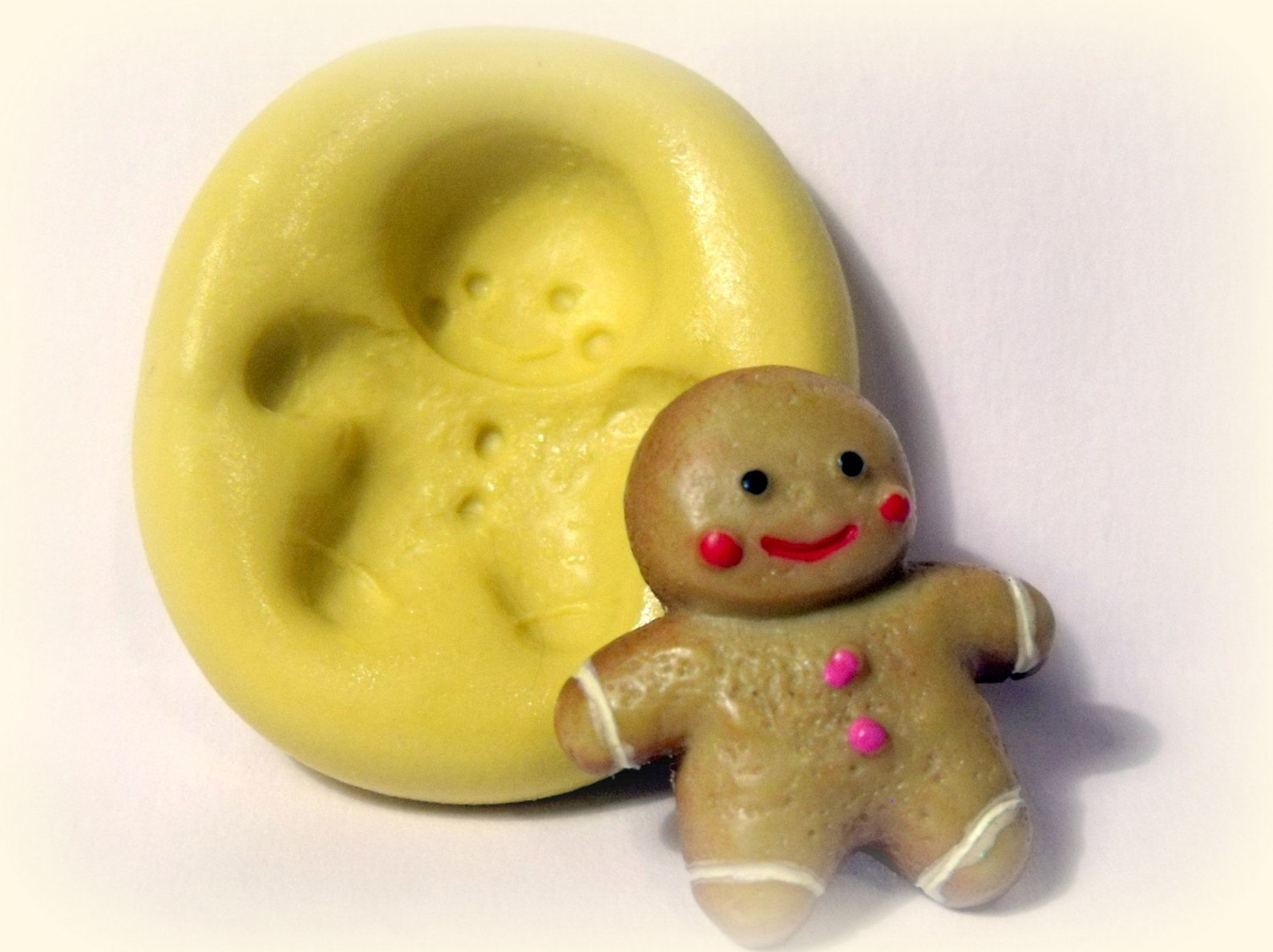 Kawaii Gingerbread Man Mold Flexible Silicone Push Mold / - Etsy