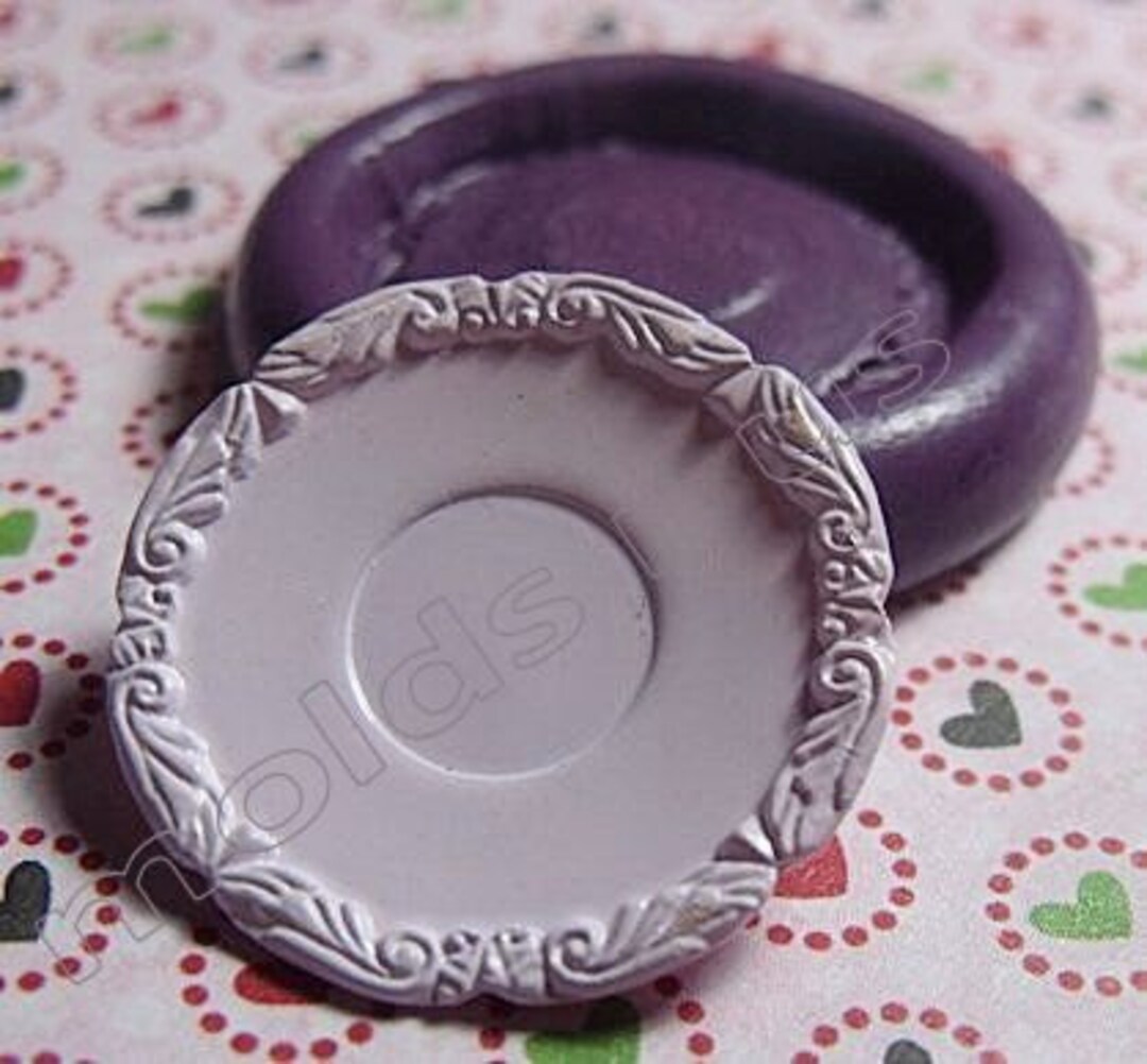Fancy Victorian Plate Silicone Push Mold- Fondant, Wax, Miniature Foods ...