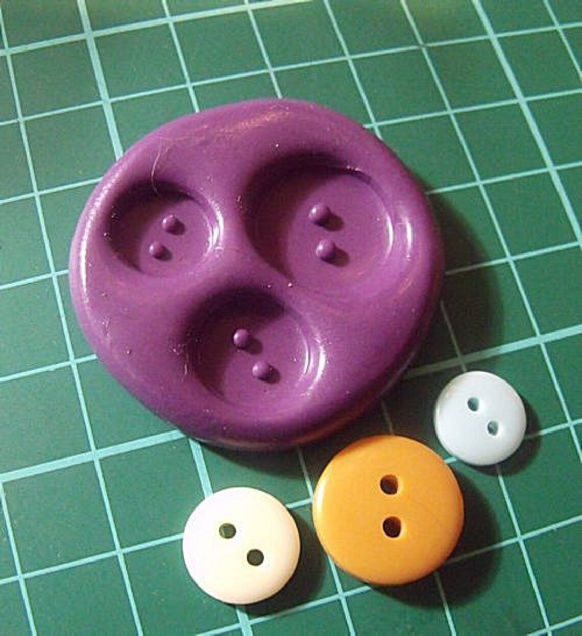 Button Set Flexible Silicone Push Mold- Fondant, Wax, Miniature Foods ...