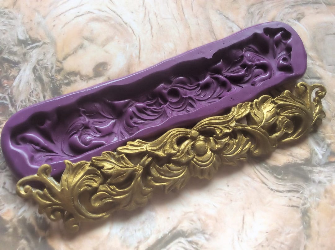 Flourish Cake Border Mold Flexible Silicone Mold/ Fondant/ Cake ...
