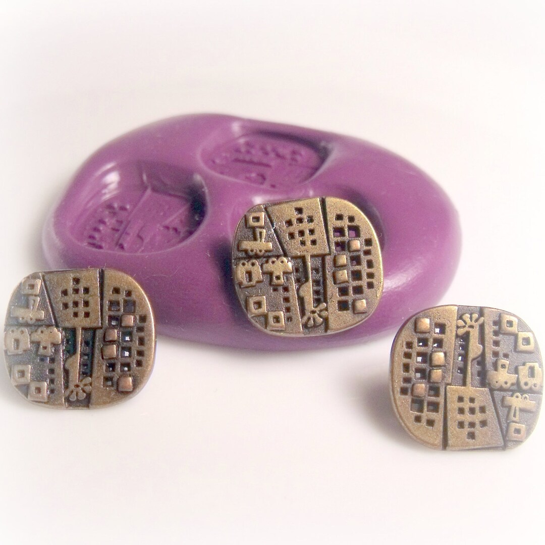 Steampunk / Gothic Button Molds- Flexible Silicone Push Mold / Craft ...