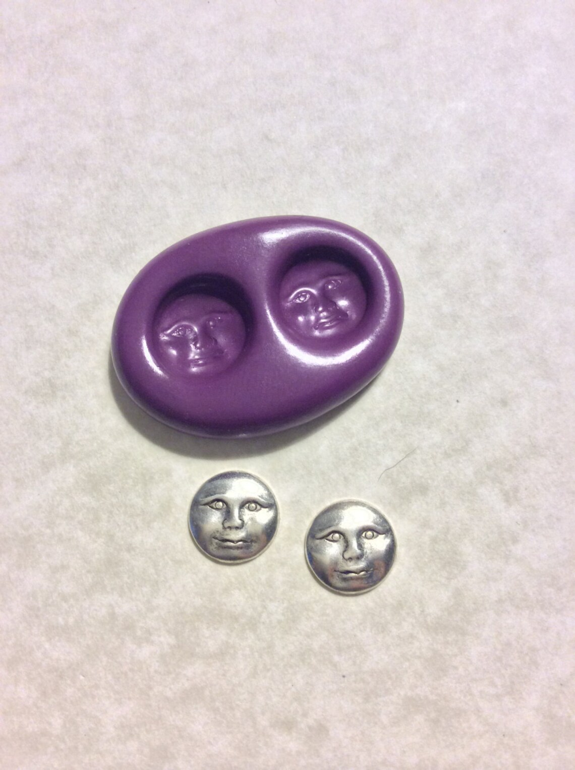 Miniature Moon Faces Mold - Flexible Silicone Push Mold / Craft ...