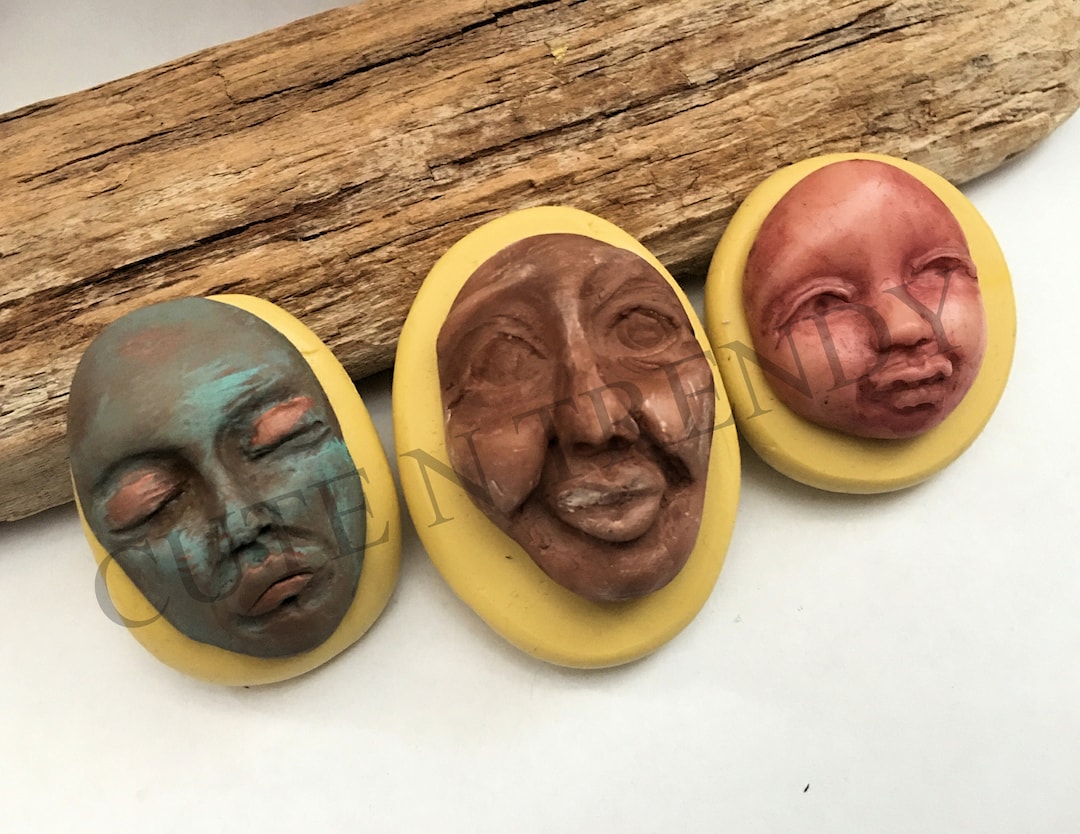 Face Molds Set of 3 Flexible Silicone Mold / Mould - Etsy