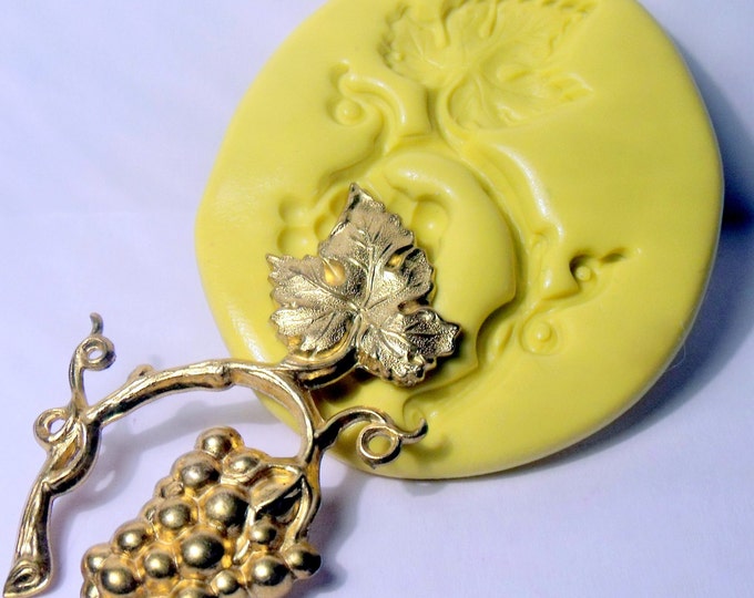 Large Grape Vine Mold - Flexible Silicone Push Mold / Craft/ Dessert ...