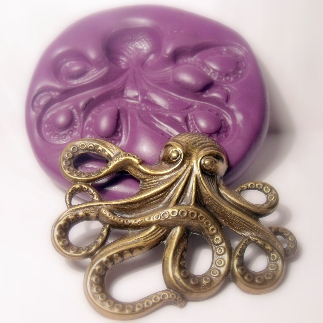 Large Octopus Mould- Flexible Silicone Push Mold / Craft/ Dessert/ Mini ...