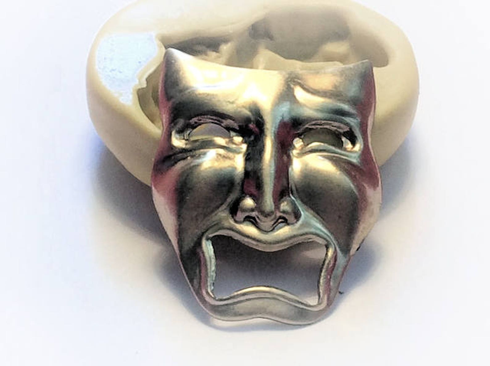 Tragedy Face Theatre Mask Flexible Silicone Mold - Etsy