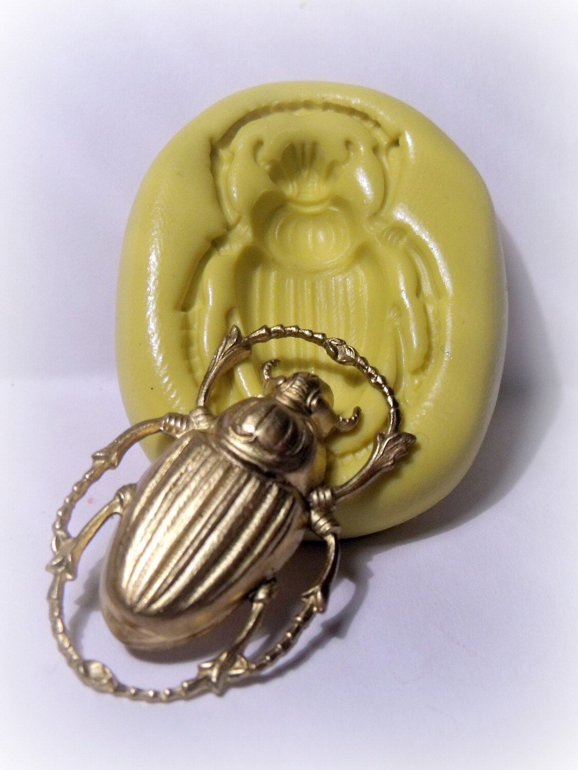 EGYPTIAN SCARAB BEETLE Mold Flexible Silicone Push Mold / | Etsy