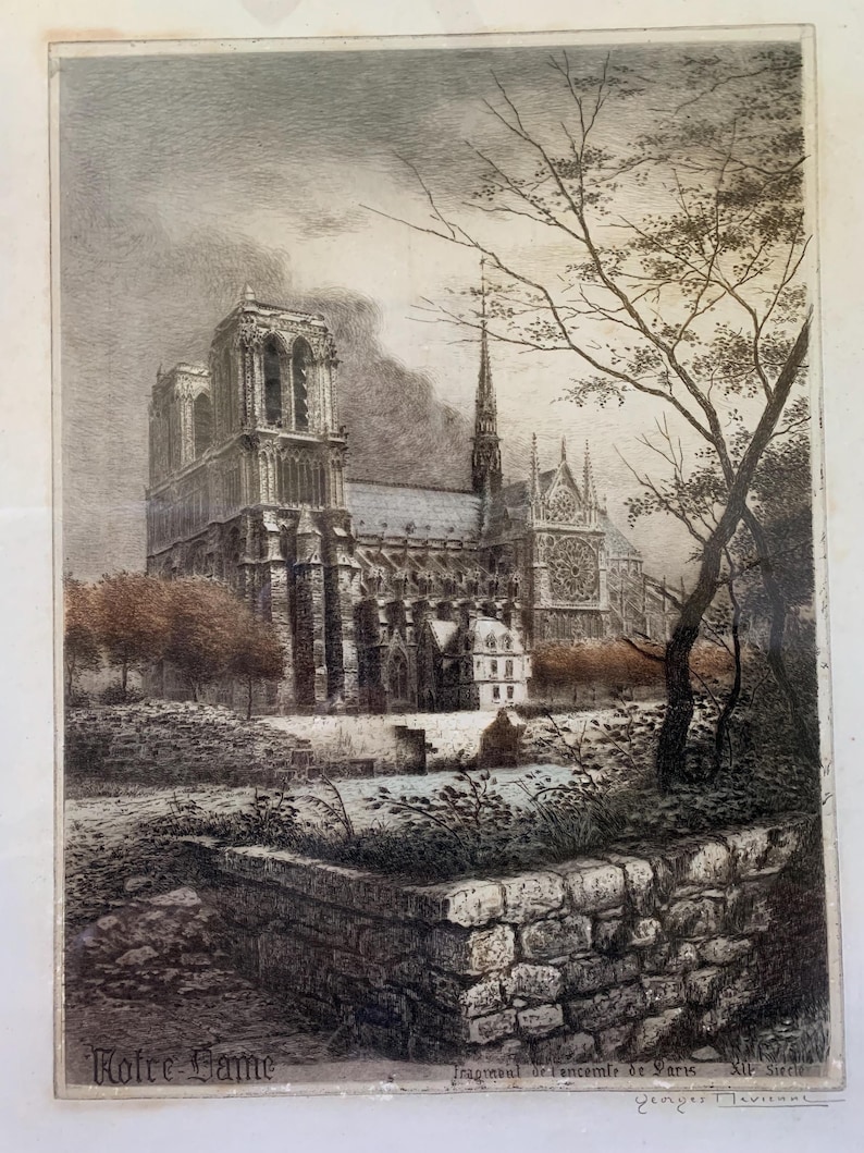 Original Etching of the Notra Dame Dating 1800's - Etsy
