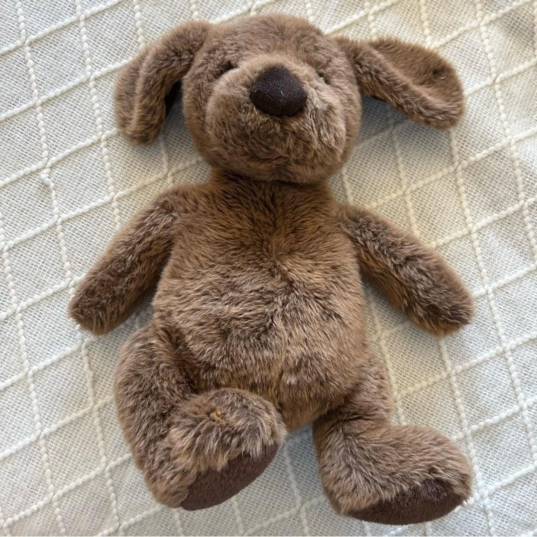 Gund 1980s Vintage Brown Dog Stuffed Animal Plushie 18 Inch Fluffy ...