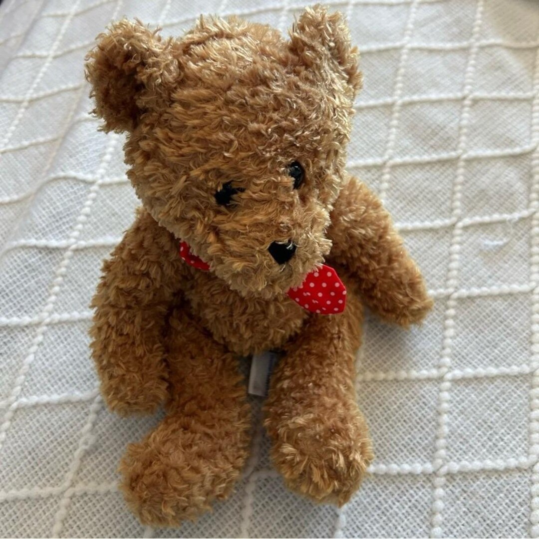Channel Island Vintage 90s Teddy Bear Brown Red Bowtie - Etsy