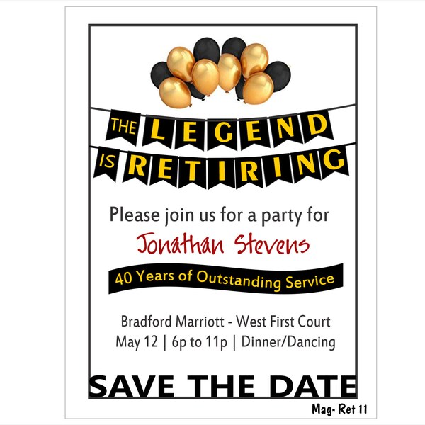 Retirement Party Save the Date - Etsy