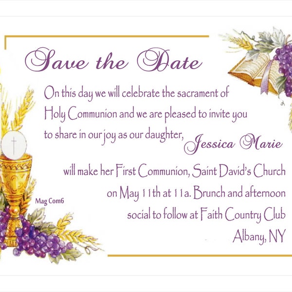 Communion Save the Date - Etsy