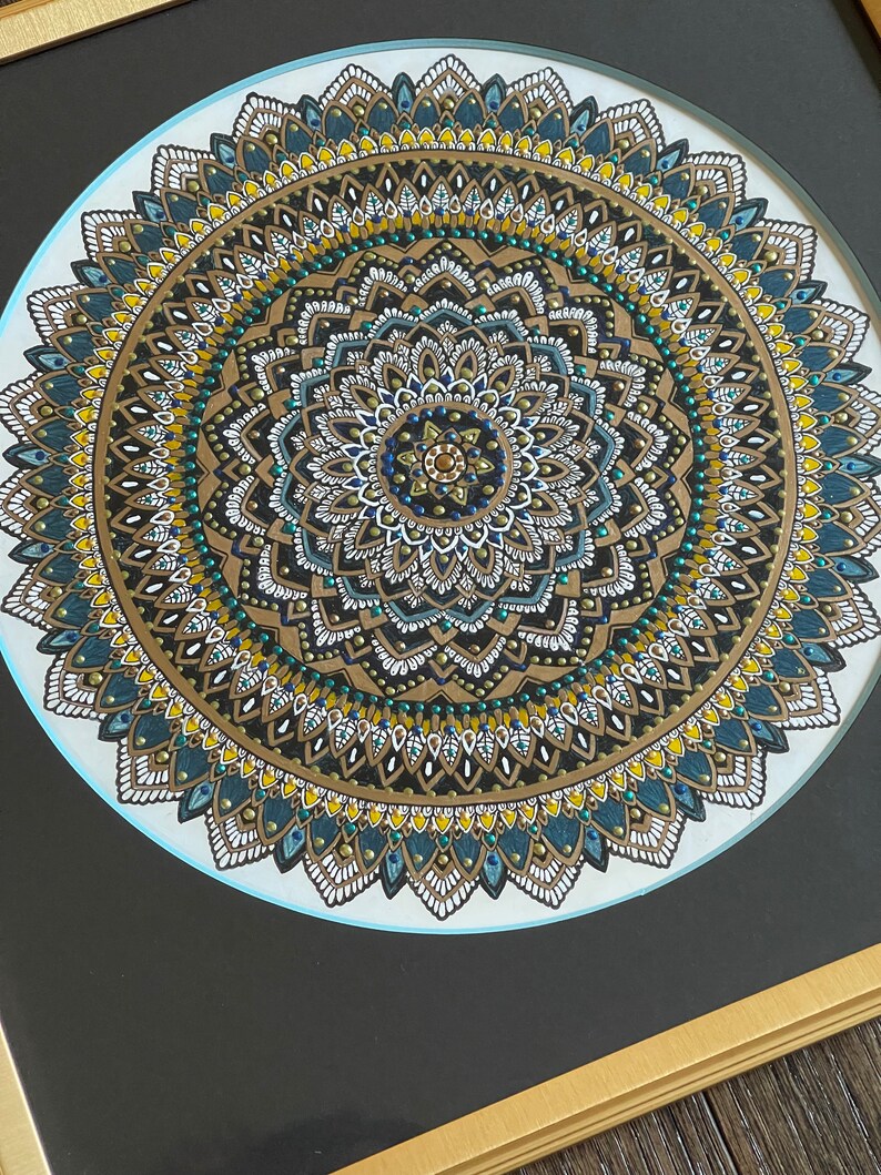 Golden Sun Mandala 8x8 In - Etsy