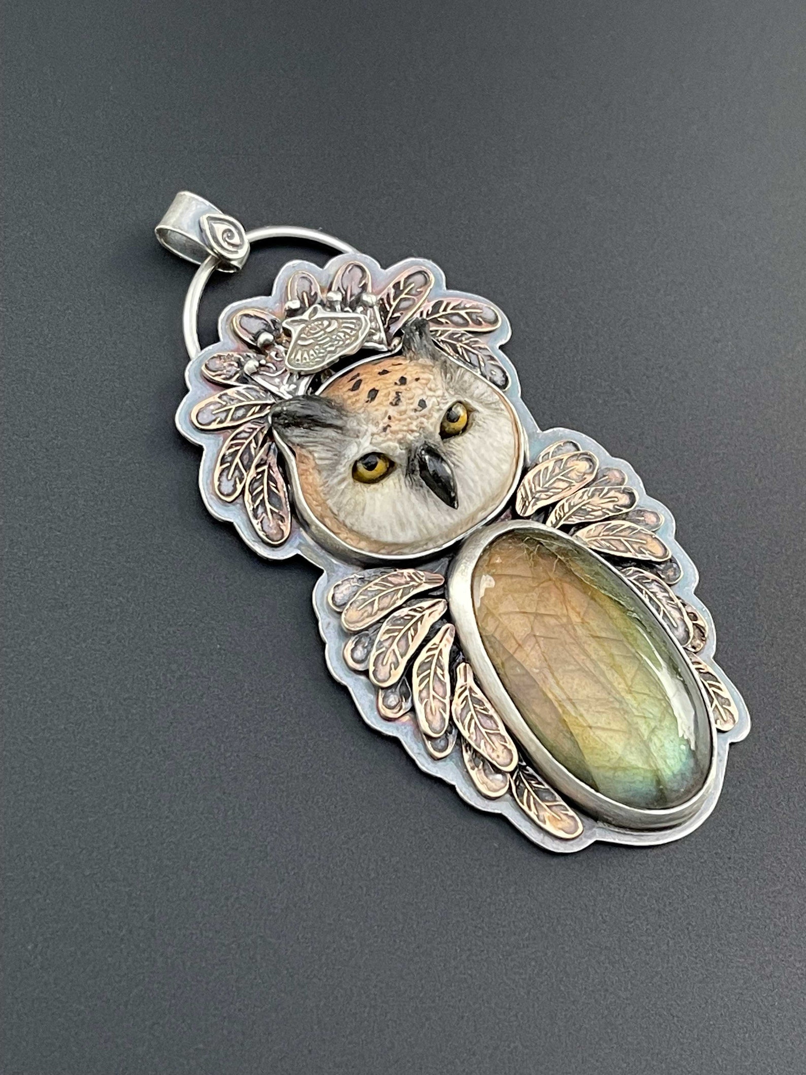 Horned Owl Queen Pendant With Labradorite - Etsy