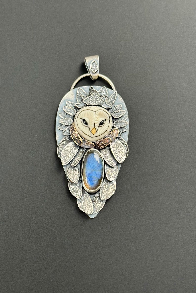 Owl Amulet With Labradorite - Etsy