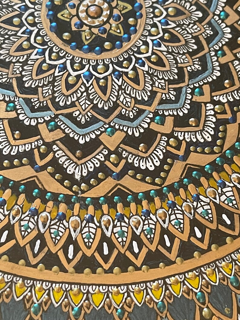 Golden Sun Mandala 8x8 In - Etsy