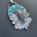 Raven Pendant With Turquoise and Rutilated Quartz - Etsy