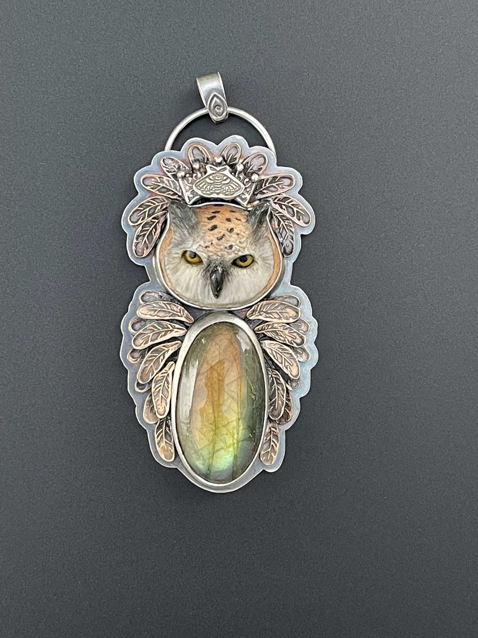 Horned Owl Queen Pendant With Labradorite - Etsy