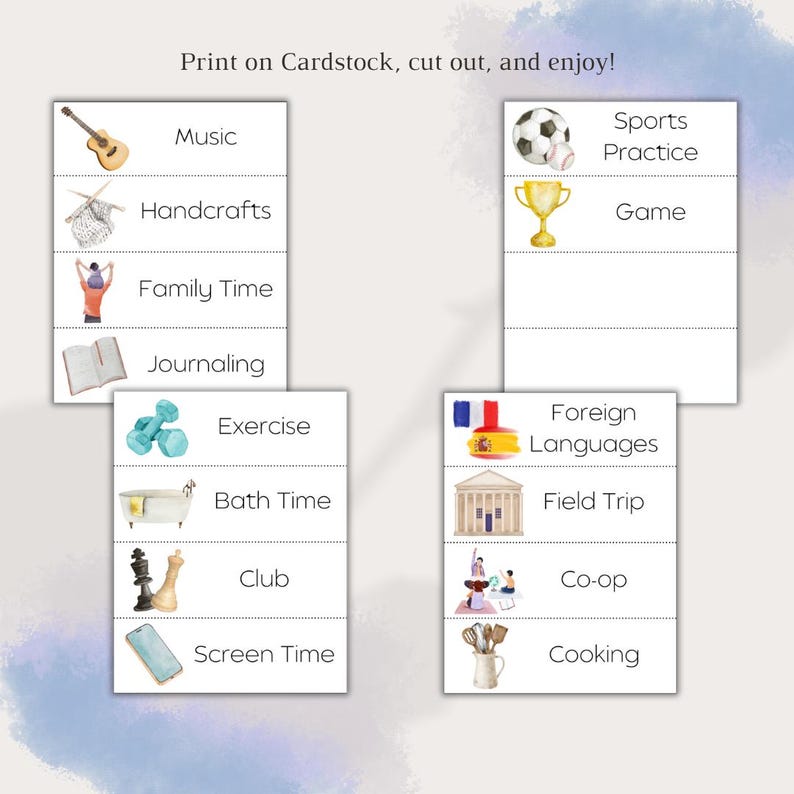Homeschool Daily Rhythm Cards - Etsy
