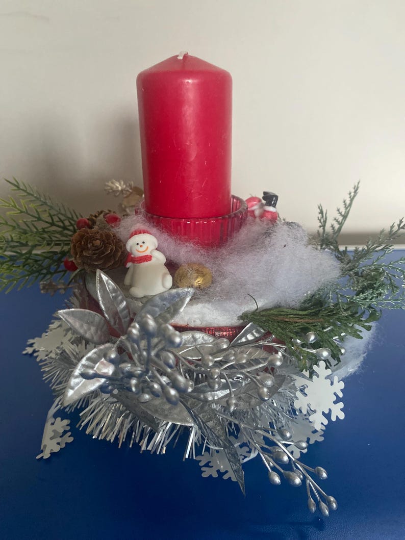 Christmas Candle Table Decoration - Etsy
