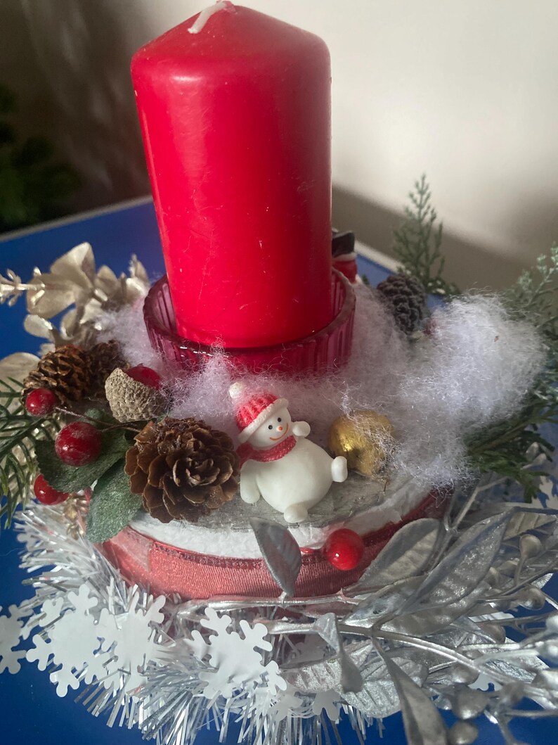 Christmas Candle Table Decoration - Etsy