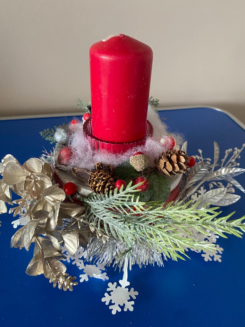 Christmas Candle Table Decoration - Etsy